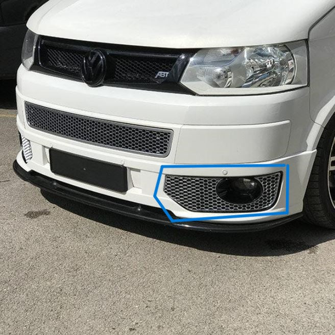 For VW T5 .1 Honeycomb Sport-Line Front Spoiler Foglight Trims (Matte ...