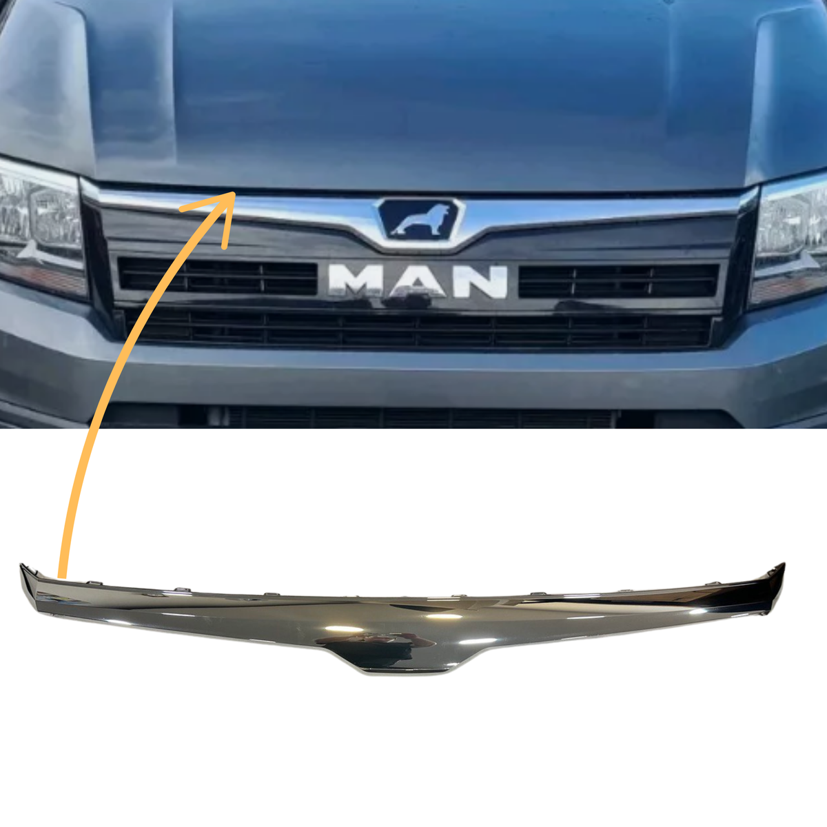 For Man TGE Badgeless Grille Trim – Chrome | Premium Front Grille Upgr ...