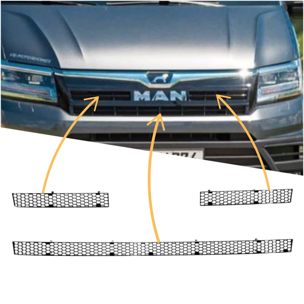 For MAN TGE Front Grille Honeycomb Inserts | Custom Van Grille Upgrade ...