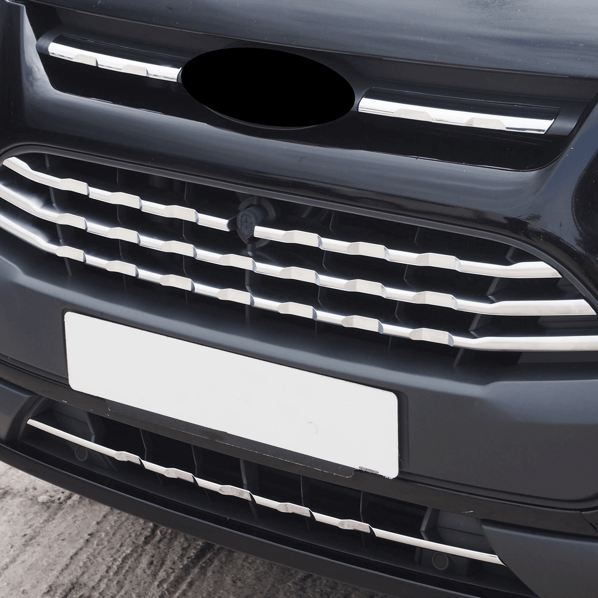 Ford Transit Custom Front Grille Trims Shiny Chrome Front Styling (7Pc ...